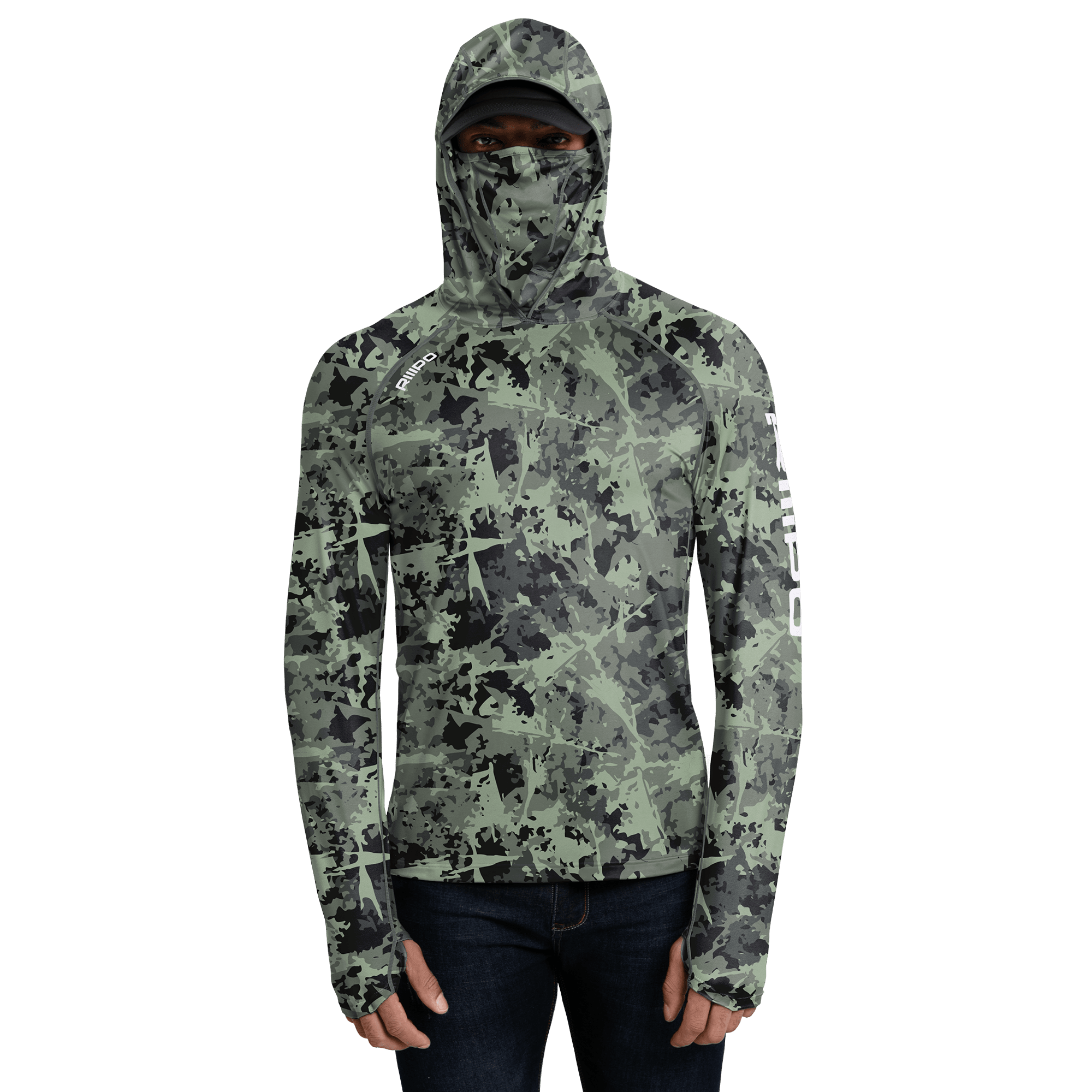 Performance Cooling Hoodie with Gaiter - Full Print - Light Green – RIIIPO